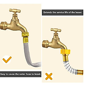 Garden Flexible Hose Protector-4 Pack Hose Extension Adapter Solid Hose Kink Protector With Coil Spring Garden Hose, Adapter Universal Kink-Free Hose Saver With Spring