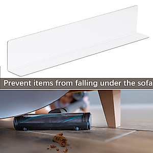 yeabwps 8 Pack Acrylic Under Couch Blocker, Adjustable Clear Blocker Bed Blocker with Strong Adhesive Prevent Things from Getting Under The Furniture (8, 2.4''High*14''Long)