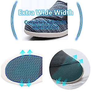 Women's Diabetic Shoes Wide Width Shoes Comfortable Adjustable with Non-Slip Air Cushion Bottom for Elderly Swollen Feet Walking Edema Sneakers Light-Gray