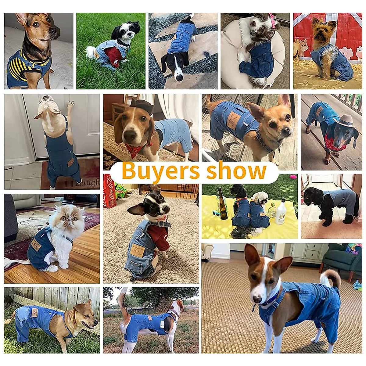 Dog Shirts Clothes Denim Overalls, Pet Jeans Onesies Apparel, Puppy Jean Jacket Sling Jumpsuit Costumes, Fashion Comfortable Blue Pants Clothing for Small Medium Dogs Cats Boy Girl (Blue, Large)