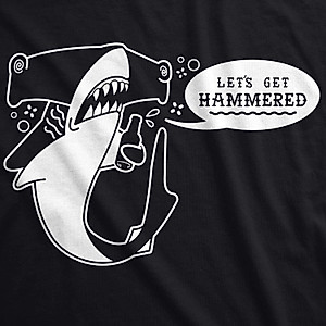 Womens Tank Lets Get Hammered Tanktop Funny Hammerhead Shark Drinking Tee for Ladies Funny Racerback Tank Shark Tank Top for Women Funny Drinking Tank Top Black M