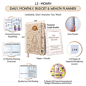 Financial Planner, Monthly Budget Planner and Monthly Bill Organizer - 12 Month Journey to Financial Freedom, Monthly Budget Book Planner, Money Saving Book a Budgeting Planner or Finance Planner