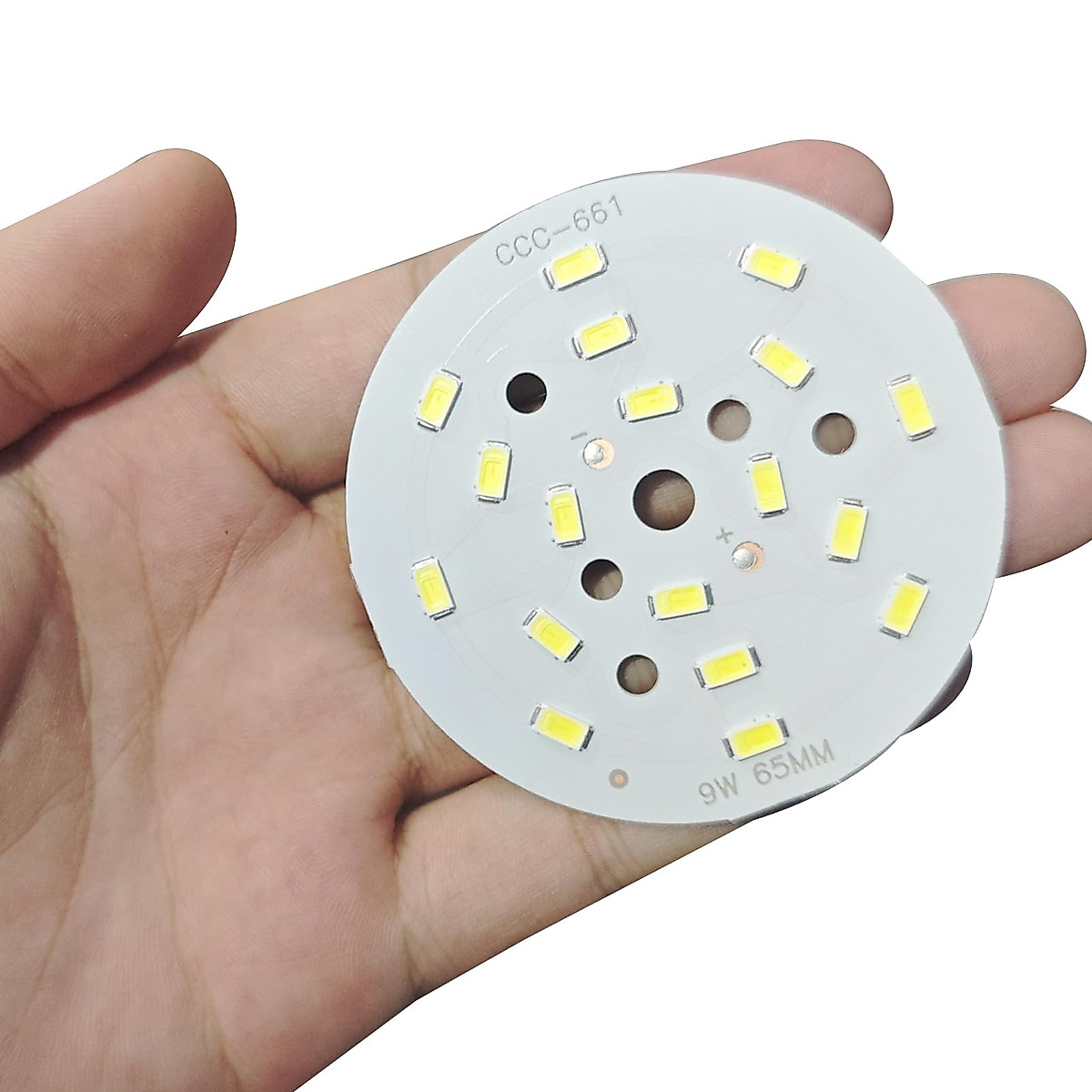 uxcell LED Chip Bulb 300mA 9W 18 LEDs 5730 Surface Mounted Devices Module Aluminum Board Pure White Super Bright 65mm Dia 5pcs for Floodlight