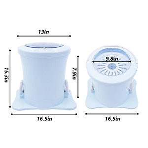 Mini Manual Clothes Dryer, Foot Powered Washing Machine, Manual Draw Cord Spin Dryer, Compact Washer Dehydrator for Home, Dorm, Apartment, RV, Travel, Outdoor Use