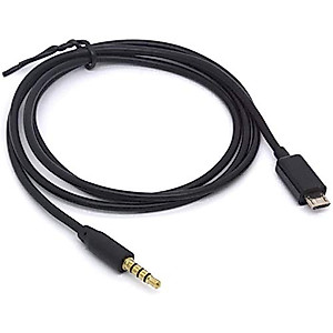PIIHUSW Micro USB to 3.5mm Audio Output Cable - Gold Plated 4 Pole 3.5mm Male to Micro B Male Car Aux Audio Extension Cord for Android(1M/3.3Ft)