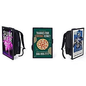 Displays2go Walking Digital Billboard, 21.5" LCD Screen, 7.1 Android OS, Rechargeable - Black (SMBDS21)