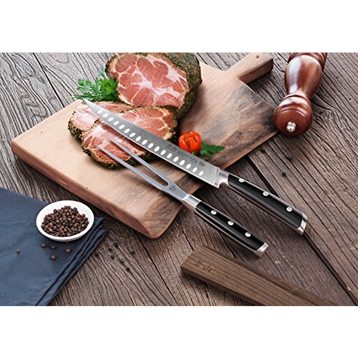 Cangshan TS Series 1020496 Swedish 14C28N Steel Forged 2-Piece Carving Set