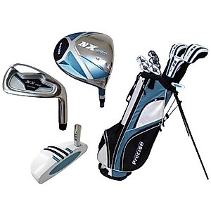 Precise Deluxe Women's Petite Complete Set (Blue), Graphite Hybrids with Steel Irons, Right Hand, Regular