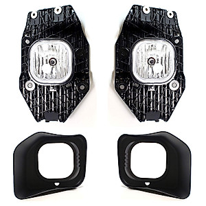 iJDMTOY Complete Set Fog Lights Foglamp Kit with Halogen Bulbs, Wiring On/Off Switch and Garnish Bezel Covers Compatible with 2011-2016 Ford F-250 F-350 F-450 Super Duty