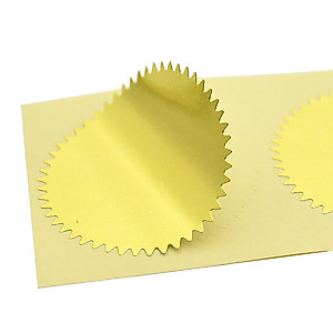 Metallic Gold Foil Embossing Seals Sticker Blank Certificate Seal Stamps 100 Pcs