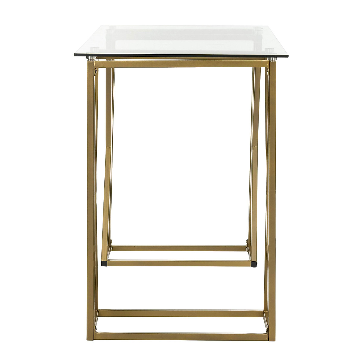 Safavieh Home Office Theresa Modern Gold Glass Top Desk