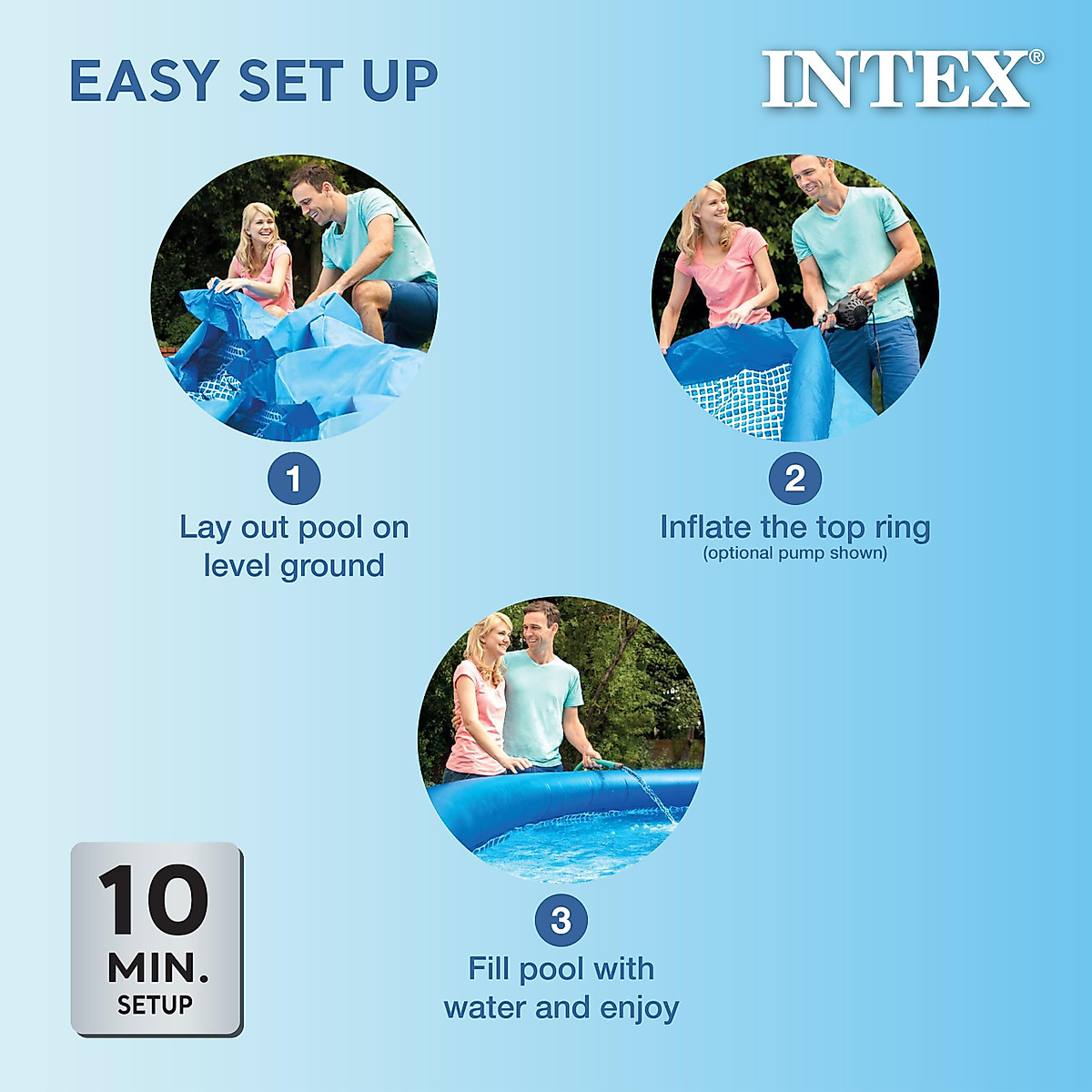 Intex 8' x 30" Easy Set Inflatable Above Ground Portable Outdoor Family Swimming Pool with Cartridge Filter Pump with GFCI and Vinyl Round Cover Tarp