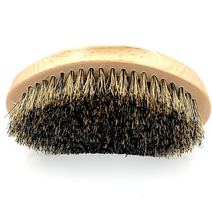 Parker Natural Boar Bristle Military Style Hair and Beard Brush with Genuine Beechwood Handle, Perfect for Styling and Grooming of Hair and Beards