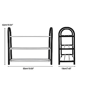 Eboxer Lightweight and Compact Shelf Shoes,Plastic + Aluminum Metal Detachable Shoe Organizer Shoe Tower Cabinet Storage for Home Liveroom Bathroom.(3 Tiers)