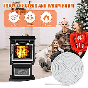 Barbqtime 1-00-00888-20 Door Gasket for Harman P68, P43, P61, P35i, P38, PC45, Accentra 52i, Advance Pellet Stoves and Harman 300i Woodstoves, 1/2" x 20FT Fiberglass Seal Stove Gasket Rope Replacement