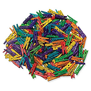 Chenille Kraft CK-367202 Bright Hues Spring Clothespins, 1.4" Height, 4" Wide, 4" Length, Mini (250 count)