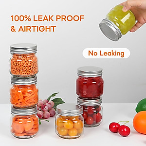 30 Pack Small Mason Jars 8 oz with Lids, Half Pint Canning Jars with 72 Free Labels, Regular Mouth Glass Jars for Canning, Preserving, Candle, DIY & Meal Prep