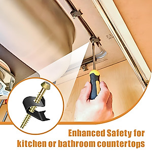 Dreyoo 14 Pack Sink Clips Kit, Undermount Sink Clips Sink Compatible with Moen/Elkay Sink for Kitchen, Bathroom, U Channel Clips for Bathroom Counter, Universal Sink Mounting Kit Bracket Support