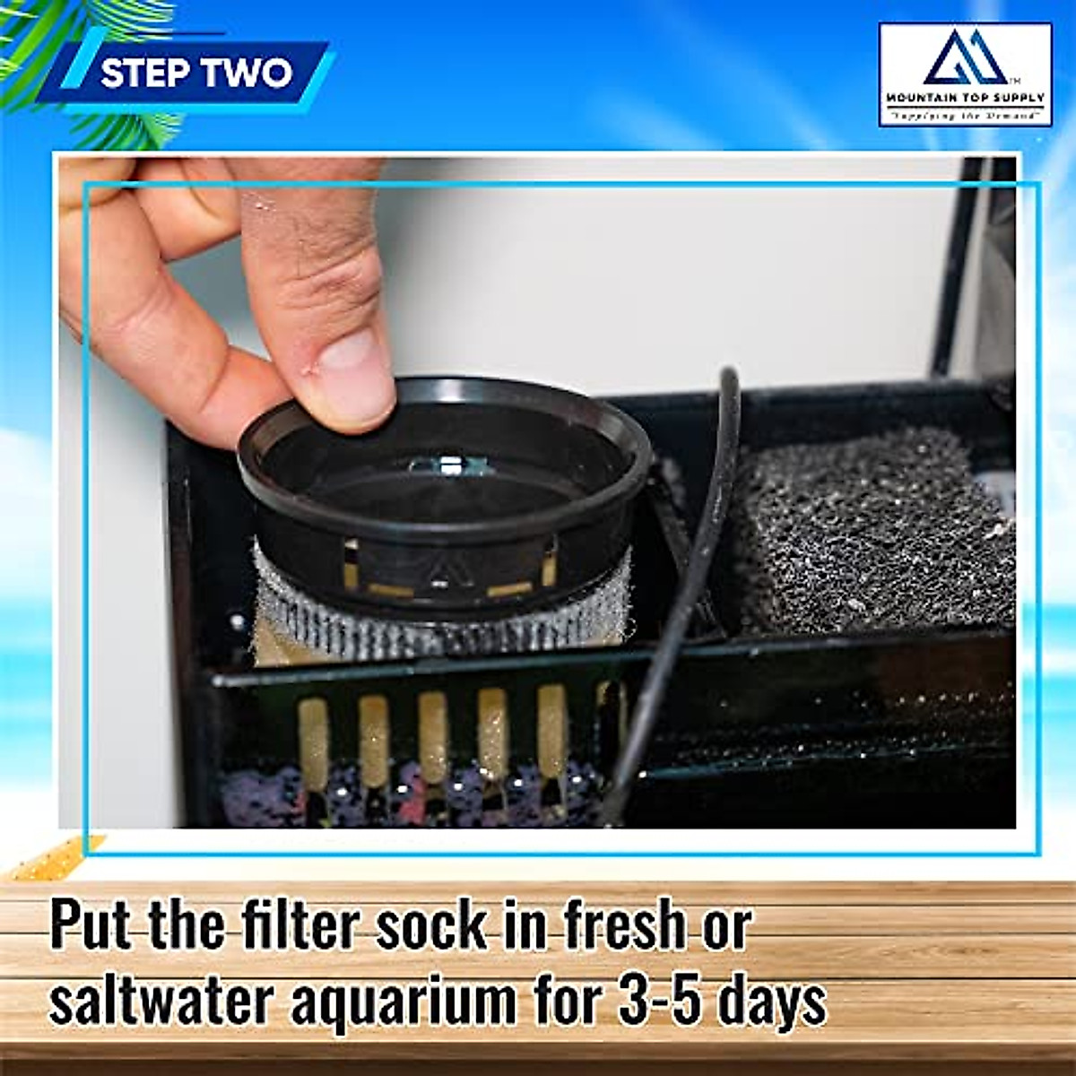 2.75 inch Filter Sock - 4 Pack Waterbox Compatible Filter Socks with Black Rim; Eshopps Compatible; 225 Micron Filter Sock; Saltwater Aquarium Filter Sock; Compatible with Freshwater and Saltwater