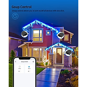 Outdoor Smart Plug, Outdoor Wi-Fi Outlet with 3 Sockets, Compatible with SmartThings, Alexa, Google Home, Wireless Remote Control/Timer by Smartphone, IP44 Weatherproof, FCC/RoHS Certified