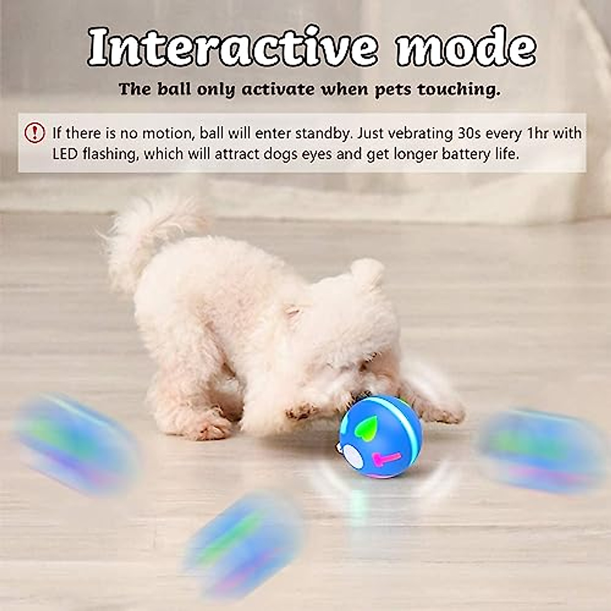 BENTOPAL Interactive Dog Toy Wicked Ball for Indoor Cats/Dogs with Motion Activated/USB Rechargeable