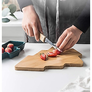 Loticy White Tree Plates Chip & Dip Set, 11 Inches Ceramic Snack Plate with Bamboo Tray, Removable Porcelain Christmas Tree Appetizer Dessert Fruit Salad Saucers Bowl, Cutlery Platter Serving Dish