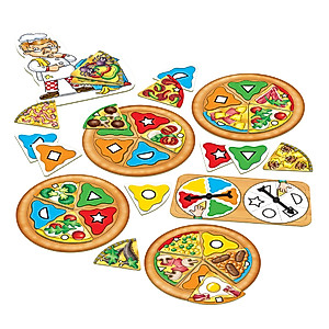 ORCHARD TOYS Moose Games, Pizza! Game. Match Colors and Shapes to Make a Perfect Pizza. for Ages 3-7 and 2-4 Players