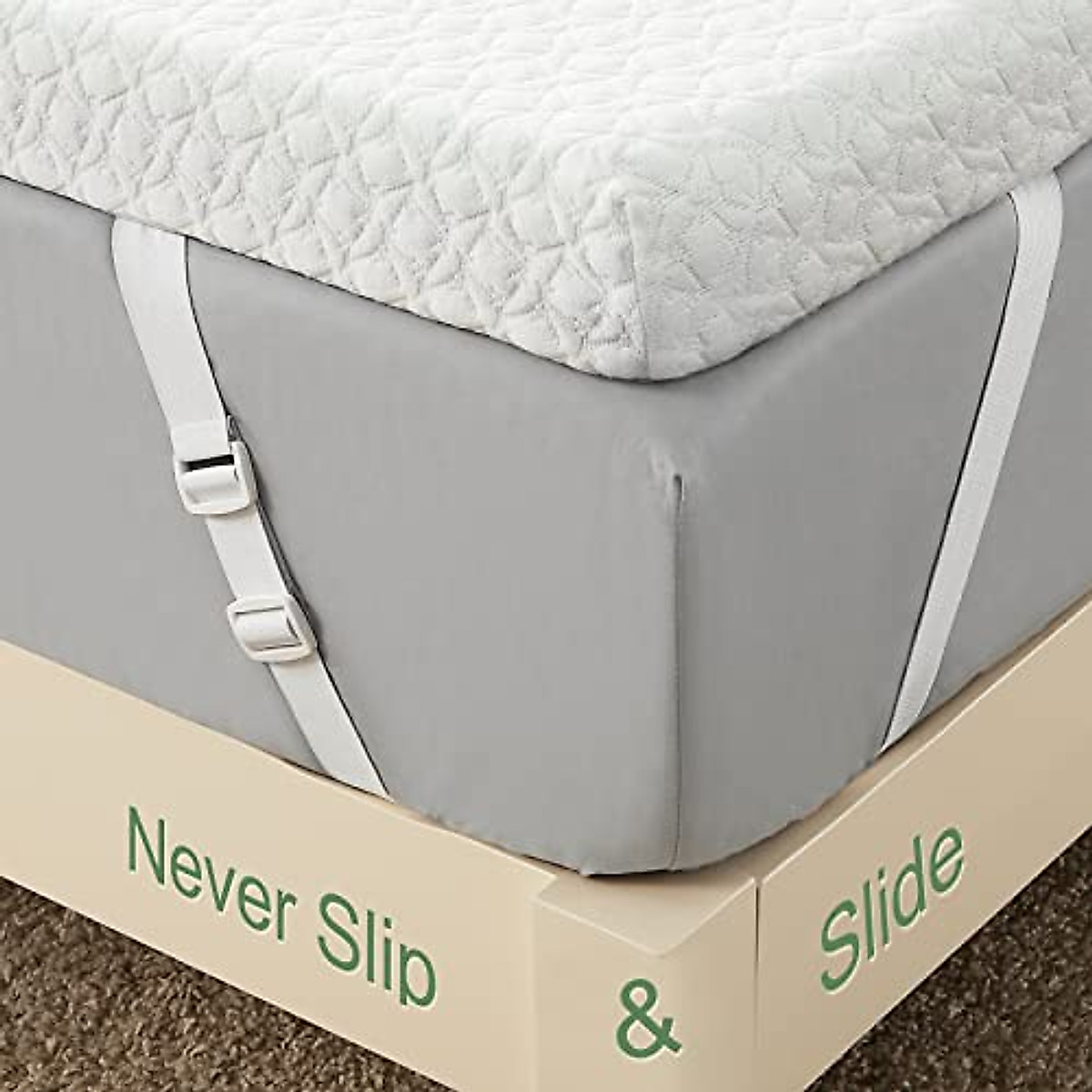 Full XL Mattress Topper, Medium Firm Memory Foam Mattress Topper with Bamboo Cover, 3-Inch Dual Layer Bed Topper Full Extra Long