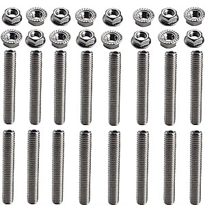 Dewhel 16pcs stainless exhaust manifold stud kit 2 manifolds for Ford 4.6 & 5.4 Liter V8