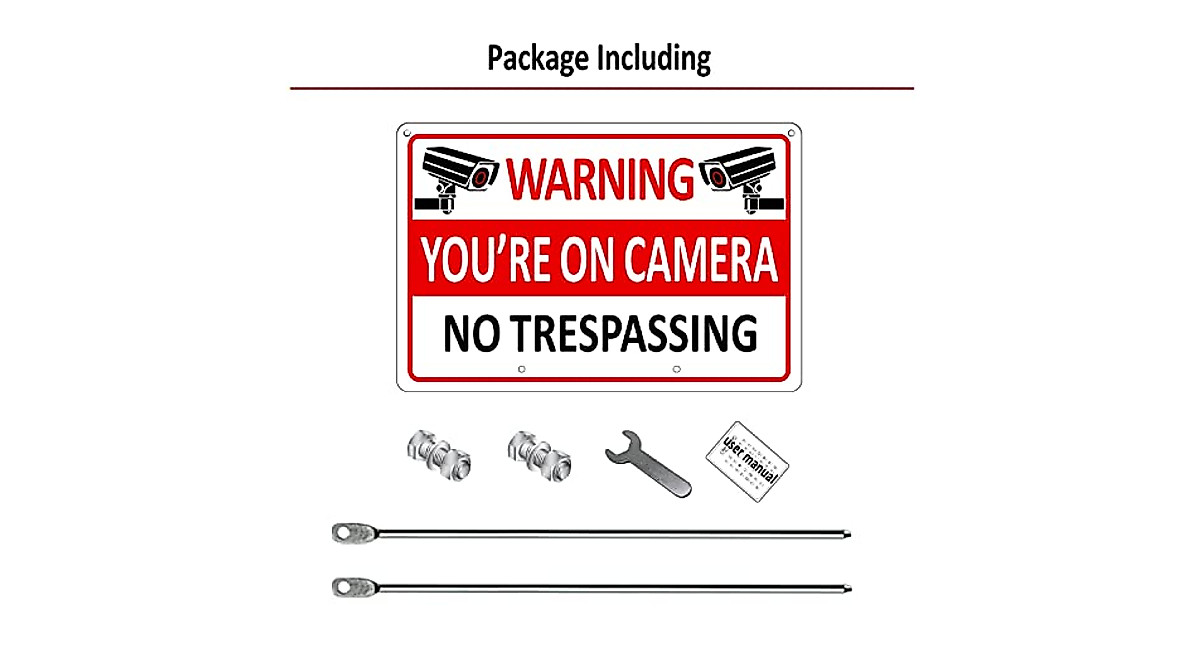 You're on Camera Sign with Stake - Durable Metal Surveillance Sign for Yard