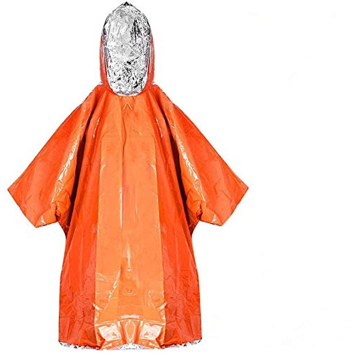 2pcs Emergency Blanket Poncho, 39.3 x 53inch Thermal Mylar Space Blanket Rain Ponchos Survival Gear and Equipment for Outdoor Activity Camping Hiking