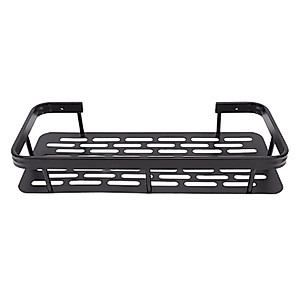 Enforose Single Tier Shower Caddy,Aluminium Rustproof Sticker Installation Shower Shelf,Bathroom Organizer for Inside Shower Rack (Black)