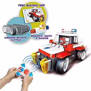 BOTZEES Toy Car Model Building Kit Racing Cars 8-in-1 STEM Car Police Toy Car for Kids and Car Fans (60 Pieces)