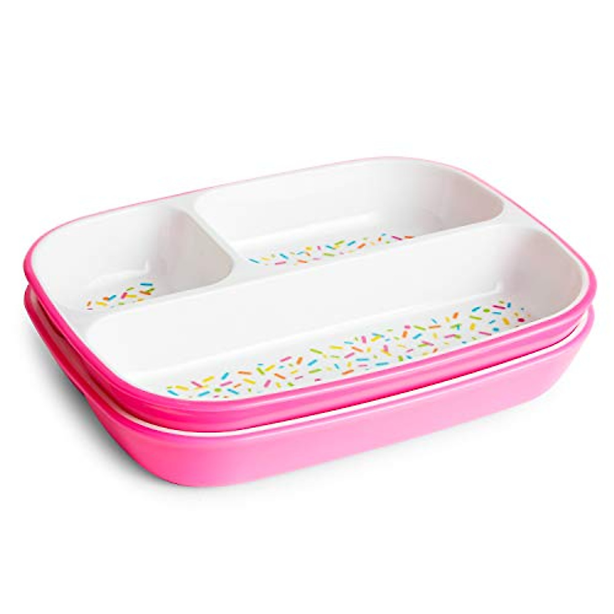 Munchkin® Splash™ Toddler Feeding Supplies Set, Includes Divided Plate, Bowl and Open Cup, Pink Sprinkles