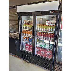 EMKK 51" 2 Refrigerator Beverage Swing Upright Commercial Display Large Capacity Glass Door Merchandiser Cooler, one size, Black