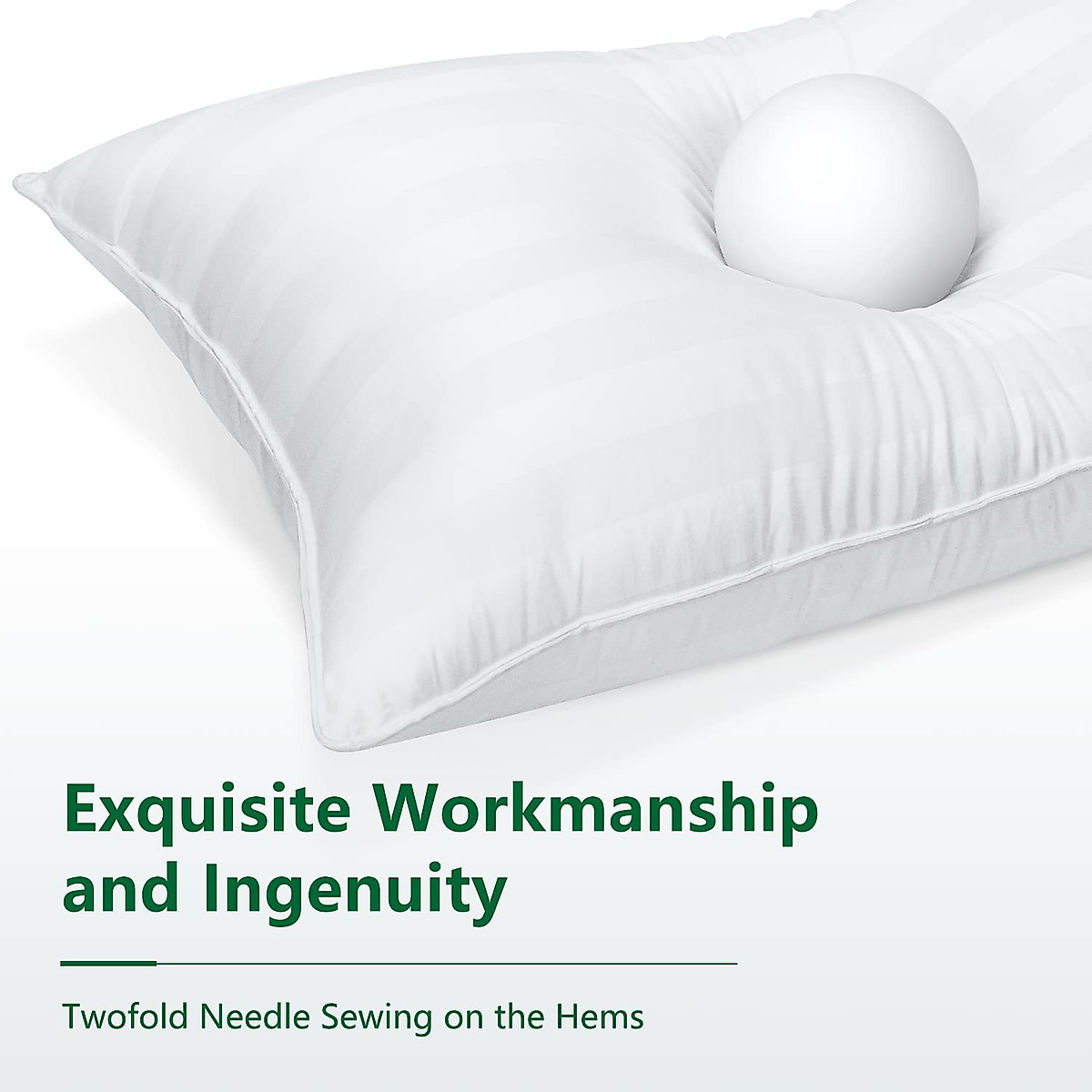 COZSINOOR Queen Size Cooling Bed Pillows for Sleeping: Hotel Quality, Set of 2 - Down Alternative Microfiber Filled for Back, Stomach, Side Sleepers, Breathable, and Skin-Friendly