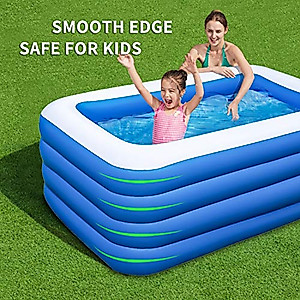 Inflatable Swimming Pool, 70x55x29 inch Inflatable Swimming Pool, Family Swimming Pool, Summer Water Party, Toddler, Outdoor, Garden, Backyard
