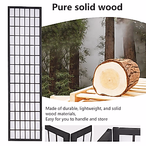 Room Divider 6Ft Folding Oriental Shoji Screen - Portable Privacy Divider with 4 Panels, Freestanding Japanese-Inspired Wood Partition Screen, White