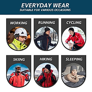 Headshion Cooling Skull Caps for Men Women,2-Pack Lightweight Beanie Helmet Liner (Large,Black)