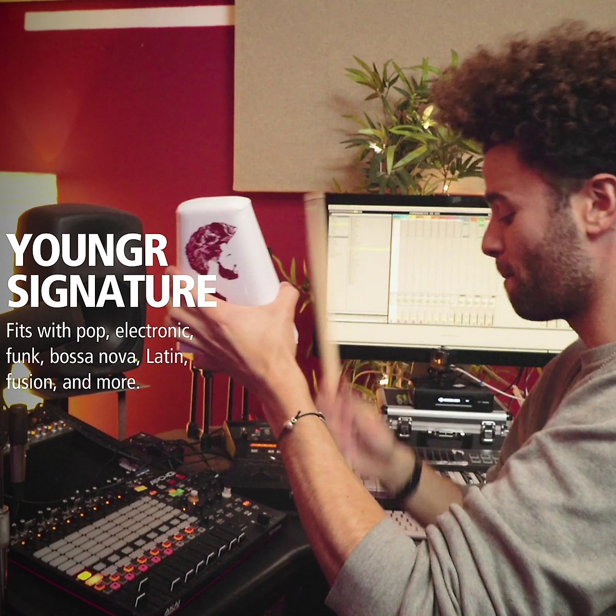 Meinl Percussion Cowbell, Youngr Signature Artist Series Looper Bell with Magnetic Mutes — NOT Made in China — Handheld, Carbon Steel Alloy, 2-Year Warranty (YACB)