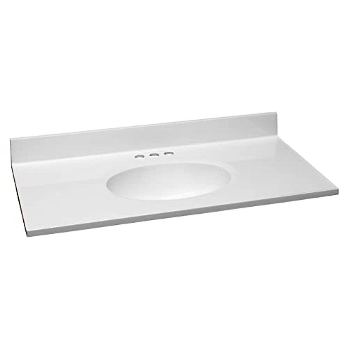 Design House 586206 Cultured Marble Vanity Top 37x19, Solid White