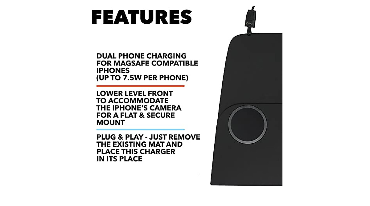 Dual Wireless Charger for Mustang Mach-E | Fast MagSafe Charging