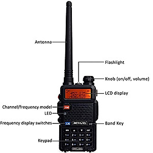 Retevis RT-5R 2 Way Radio Long Range,Business Walkie Talkies,Dual Band,High Power,Two Way Radio for Construction,Industrial with Multi Charger (6 Pack)