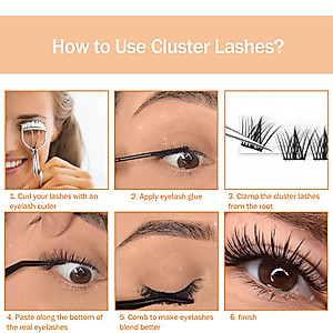 Lash Clusters Diy Eyelash Extensions: 100pcs Lash Extension Clusters D Curl Mix 10-16mm, Natural Thin Band & Soft, DIY Eyelashes Extension at Home