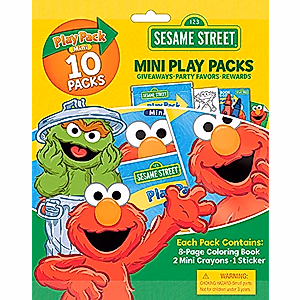 Bendon Sesame Street Mini Play Packs | Sesame Street Party Favors | Includes Mini Coloring Book, 2 Mini Crayons, and a Sticker |10-Pack | Officially Licensed (Sesame Street)