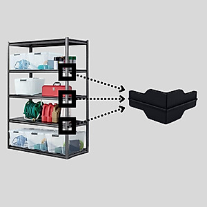 EMALPE Whalen Post Insert Corner Connector for Shelving Costco (8 Units), Black