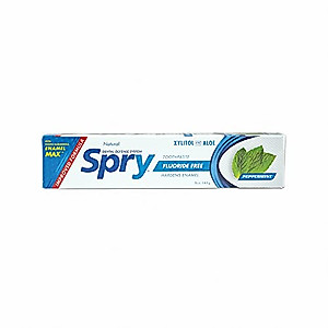 Spry Xylitol Toothpaste, Fluoride-Free, Natural Peppermint, Anti-Plaque and Tartar Control, 5 oz (2 Pack)