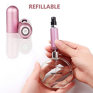 DFsucces Portable Mini Refillable Perfume Empty Spray Bottle,Scent Pump Case，Refillable Perfume Spray,Multicolor Atomizer Perfume Bottle,for Traveling and Outgoing （3 Pcs Pack of 5ml）