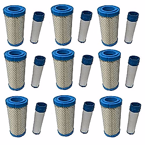 Air Filter + Pre Filter Combo Compatible with Kohler 2508302S Kawasaki 11013-7029 11013-7048 Toro 108-3811 932195 Deere M113621 Kubota K258182311 K121182320 Briggs 820263 (9-Pack)