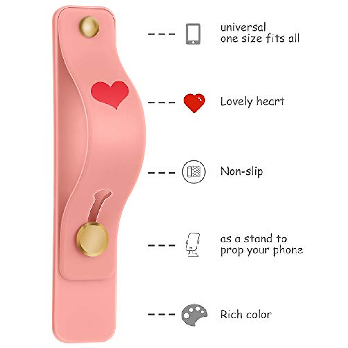 Weewooday 9 Pieces Phone Grip Holder Telescopic Finger Strap Phone Bracket Portable Phone Grips Band with Heart Pattern, Loop Finger Kickstand for Universal Cell Phones (Soft Colors)